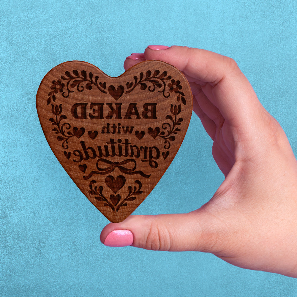 Baked With Gratitude Heart Cookie Stamp – Bake it Fancy